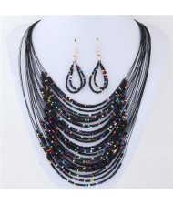 Graceful Rhinestone and Gems Waterdrops Design Women Collar Fashion ...
