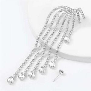 Rhinestone Angel Wing Design High Fashion Women Alloy Singular Earring ...