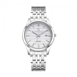 Business Style Classic Stainless Steel Chain Man Watch - Silver