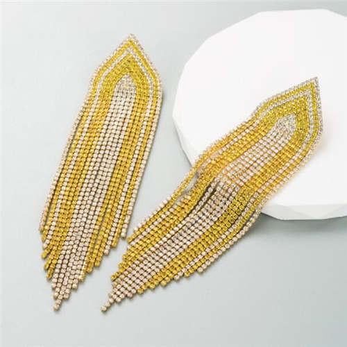 Glistening Rhinestone Embellished Long Tassel Creative Women Luxury