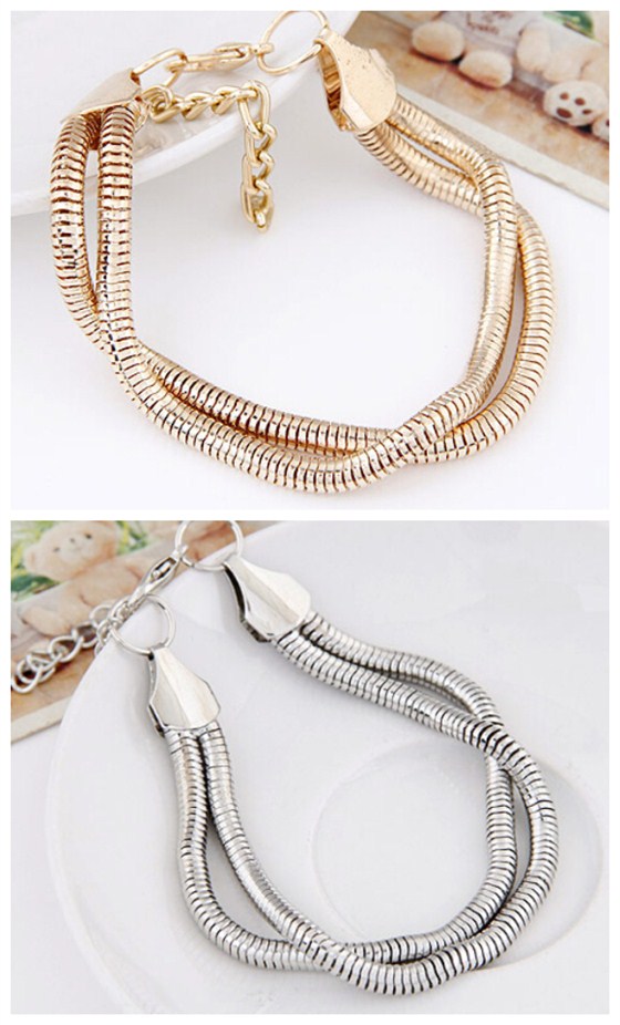 High Fashion Simple Snake Chain Bracelet - Silver