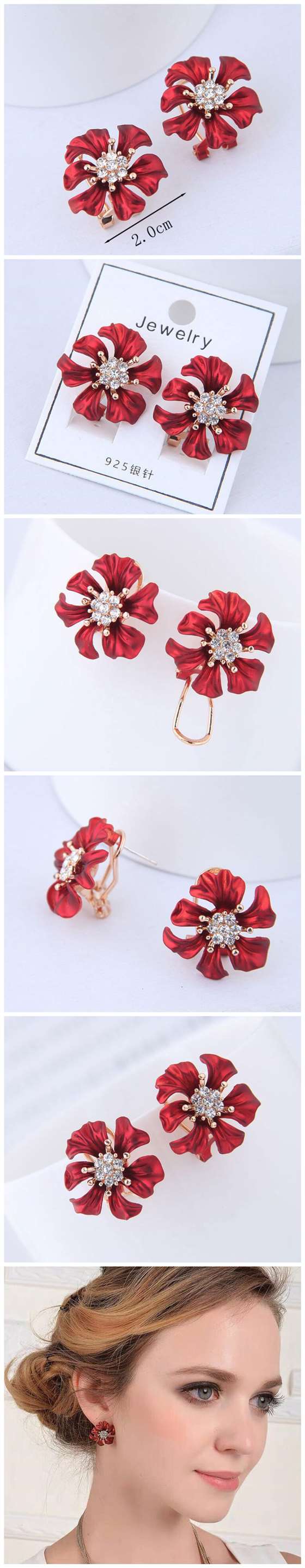 Rhinestone Prosperous Flower Glistening Style Women Fashion Statement